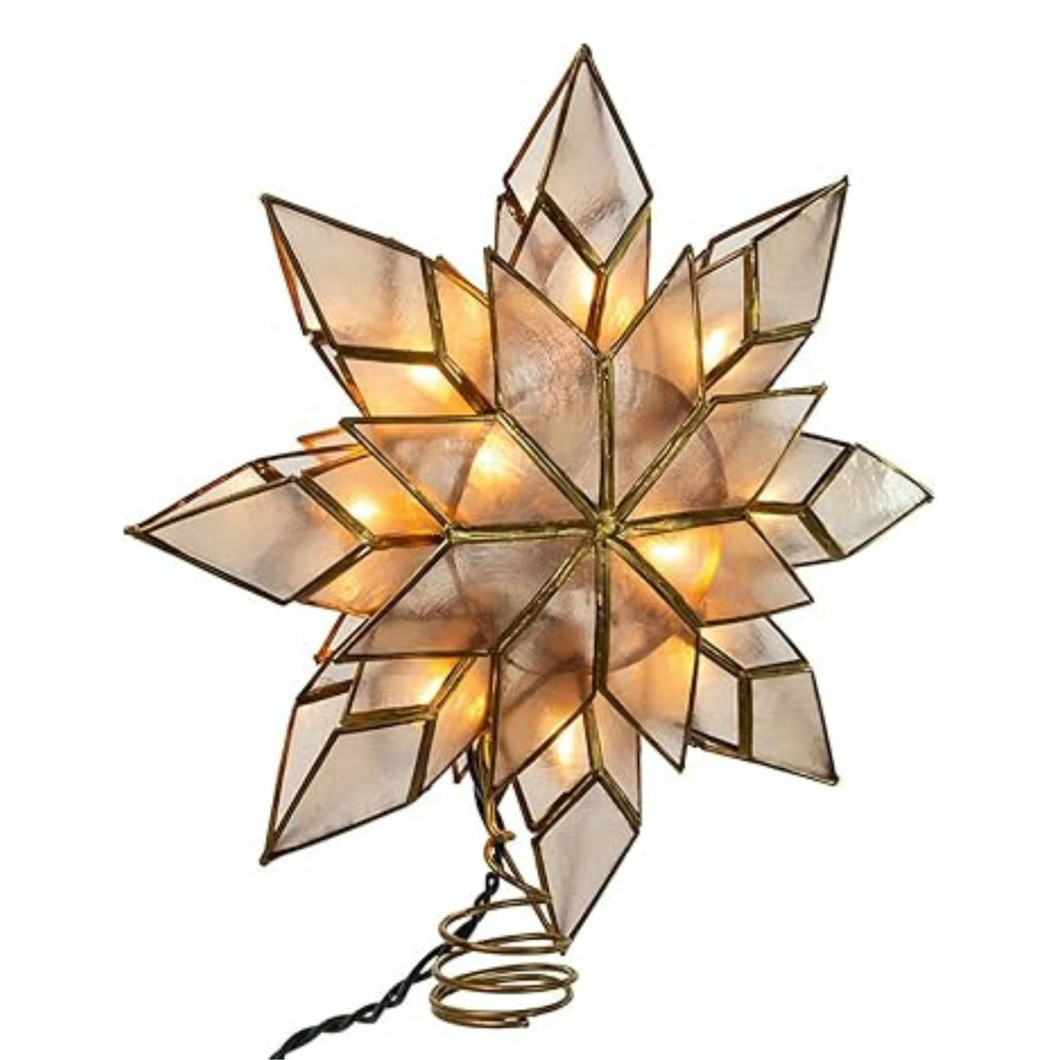 BOPWAY 8.5-Inch Capiz Star Tree Topper with Lights - Wayfair Canada