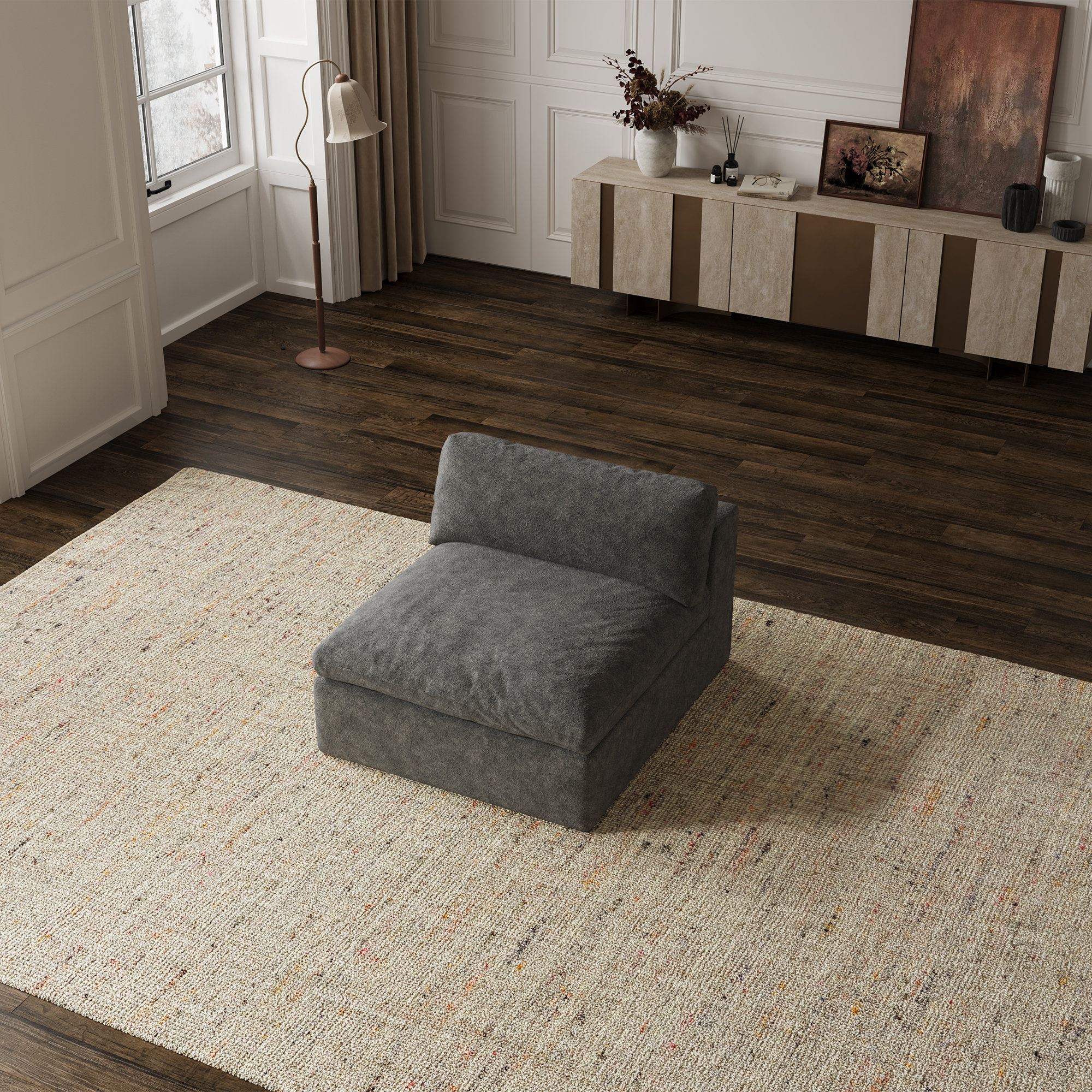 Latitude Run® 45" Cloud Modular Sectional Sofa No-assembly Sectional ...