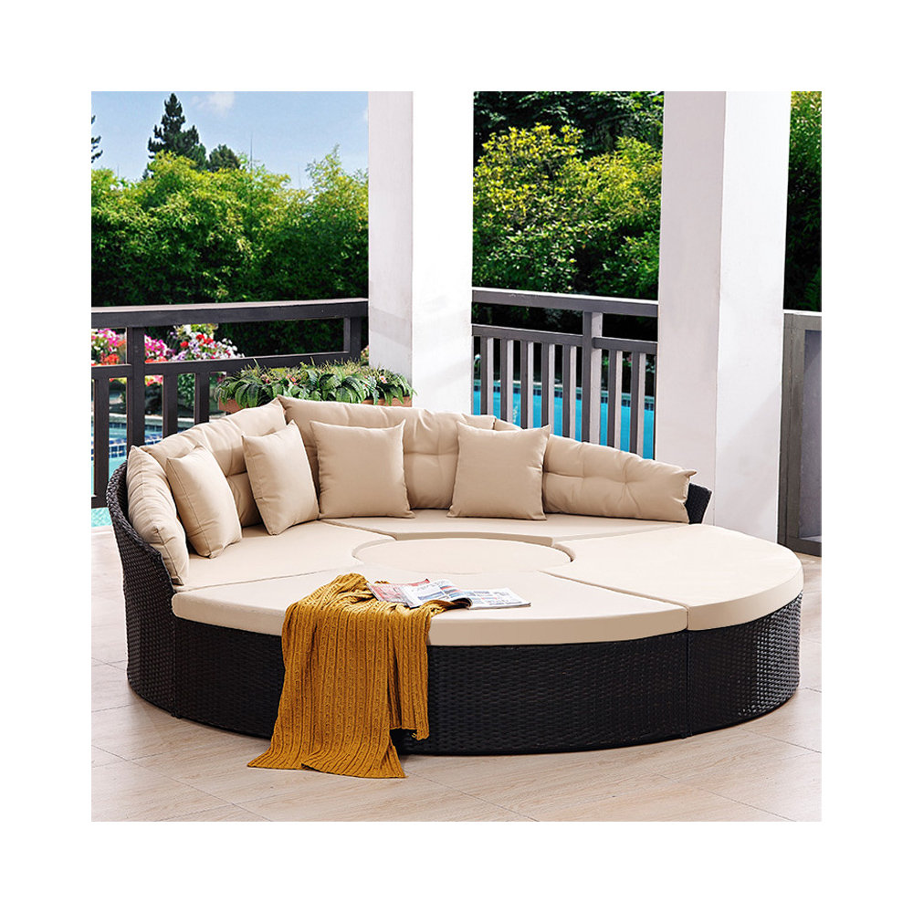 GEMEZO 78.7'' Wide Outdoor Patio Daybed with Cushions | Wayfair
