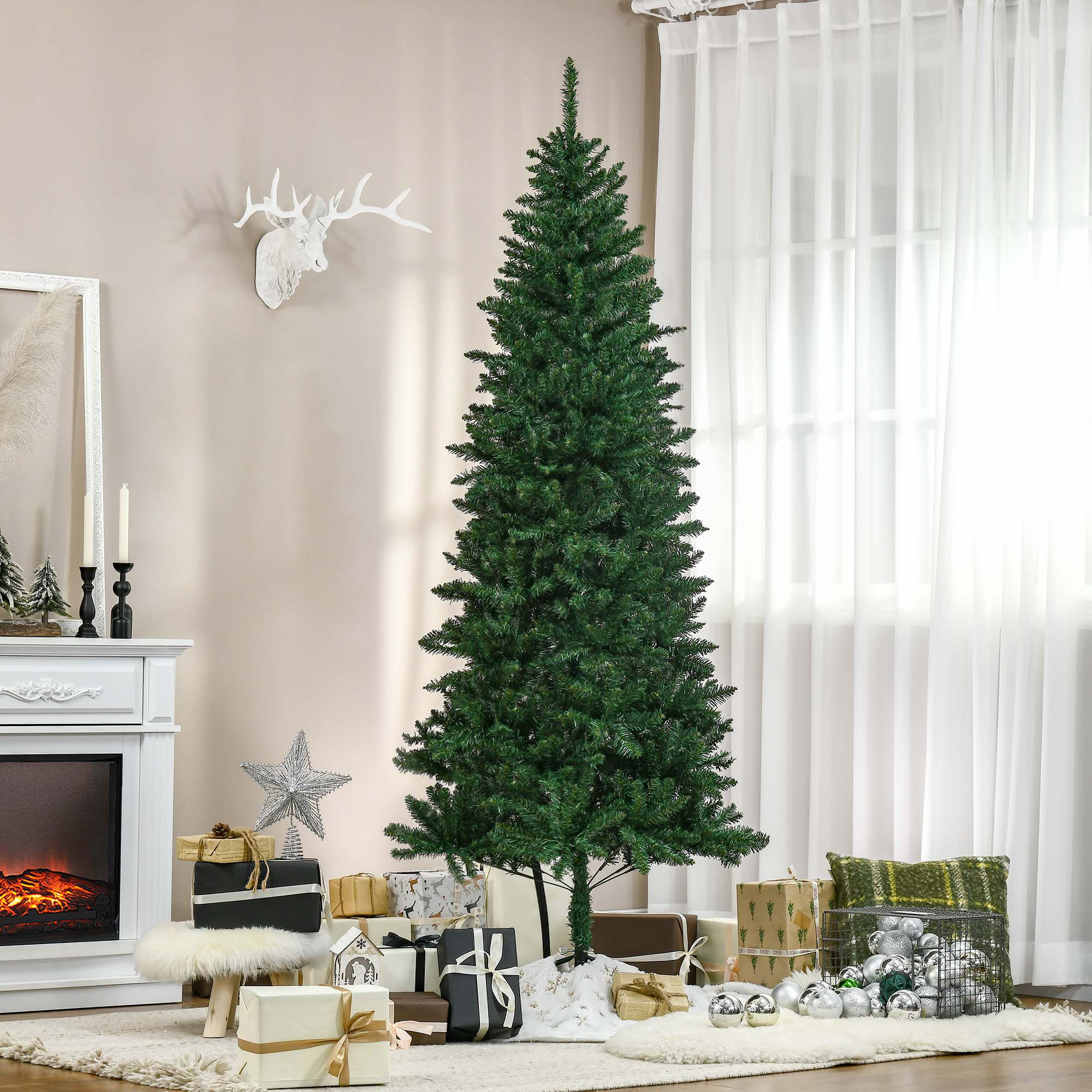 The Holiday Aisle® 7Ft Tall Unlit Slim Fir Artificial Christmas Tree ...