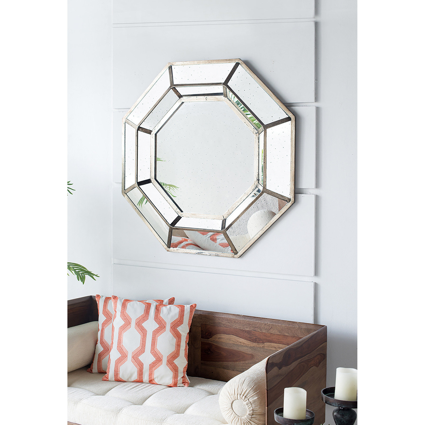 Mercer41 Large Silver Octagon Mirror, 40" X 40". Mid-century Modern ...