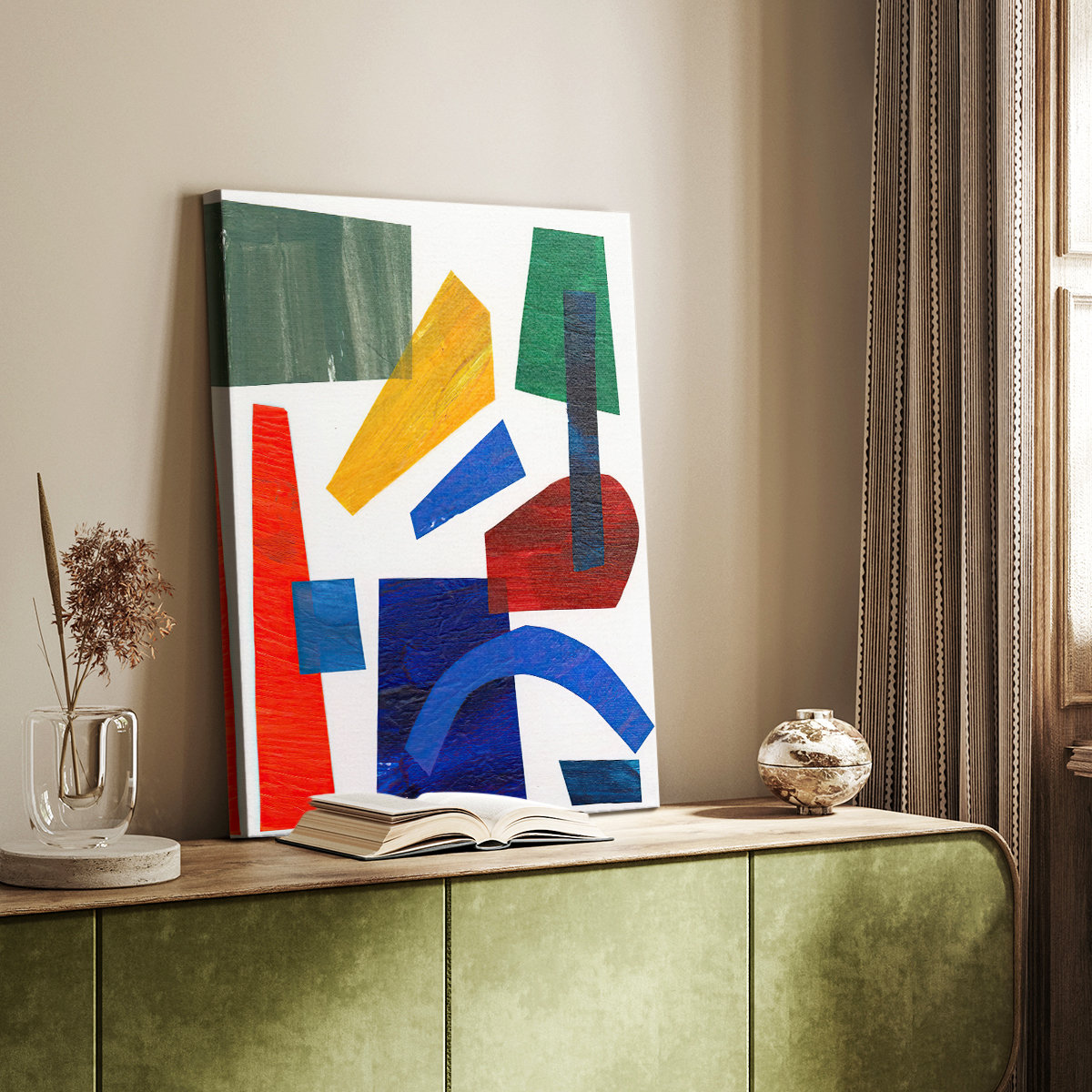 Ivy Bronx Colorful Shapes I -Custom Wrapped Gallery Cavas | Wayfair