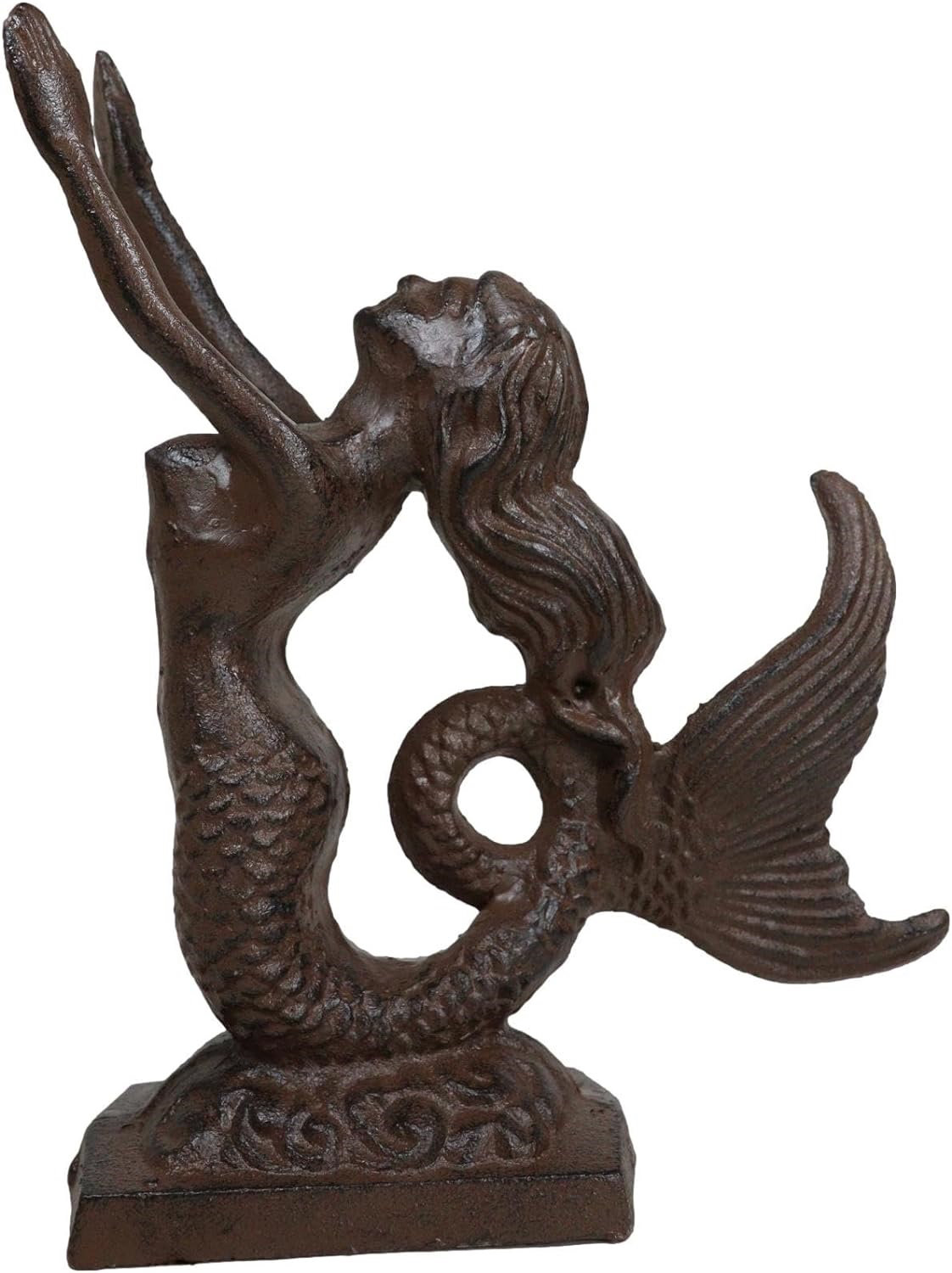 Trinx Cast Iron Rustic Nautical Siren Mermaid With Curling Tail Door ...