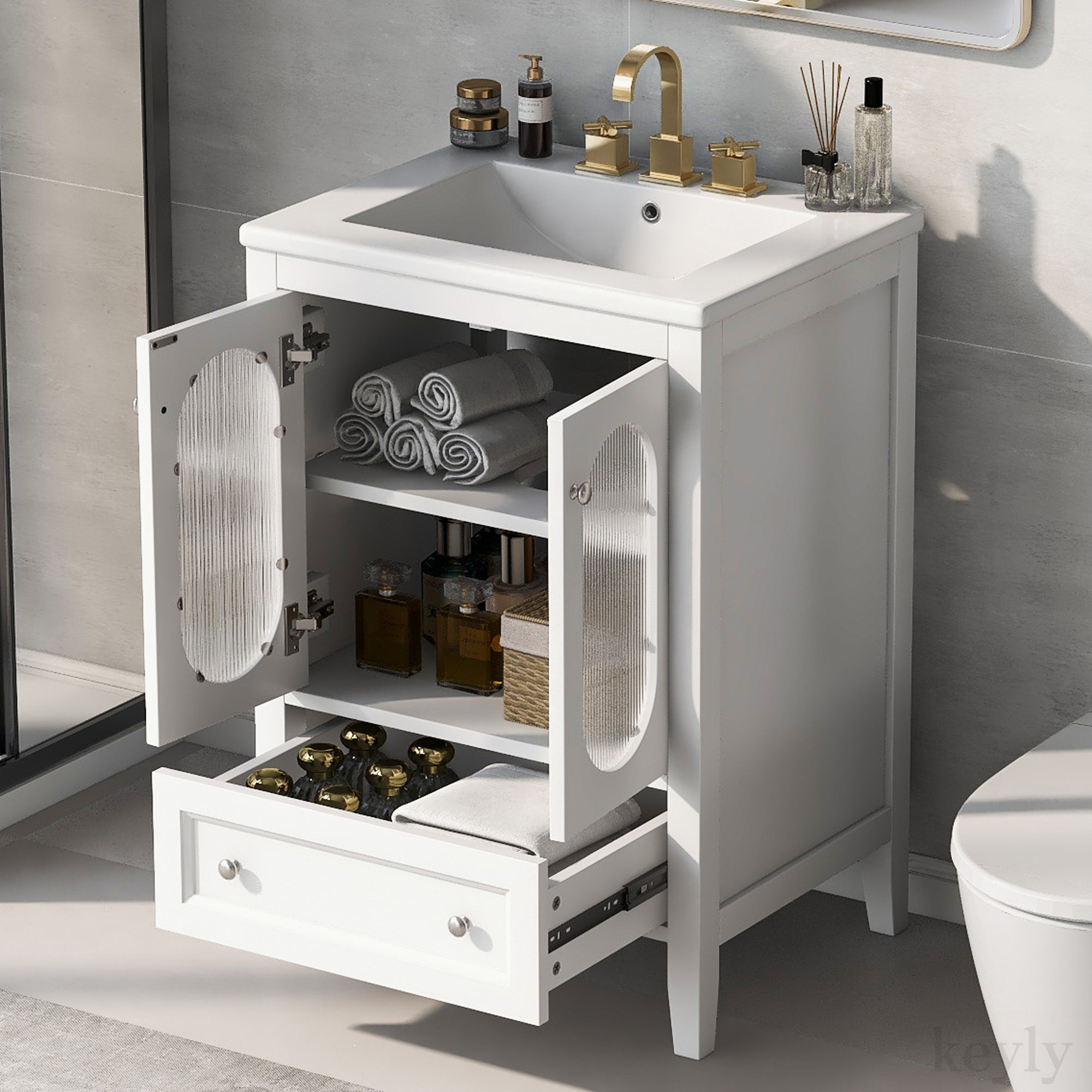 Winston Porter 24 Single Bathroom Vanity With Top Wayfair Canada