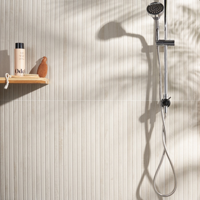 Bond Tile Auburn Ribbon 24 in. x 48 in. Porcelain Ribbed Wood Look Wall ...