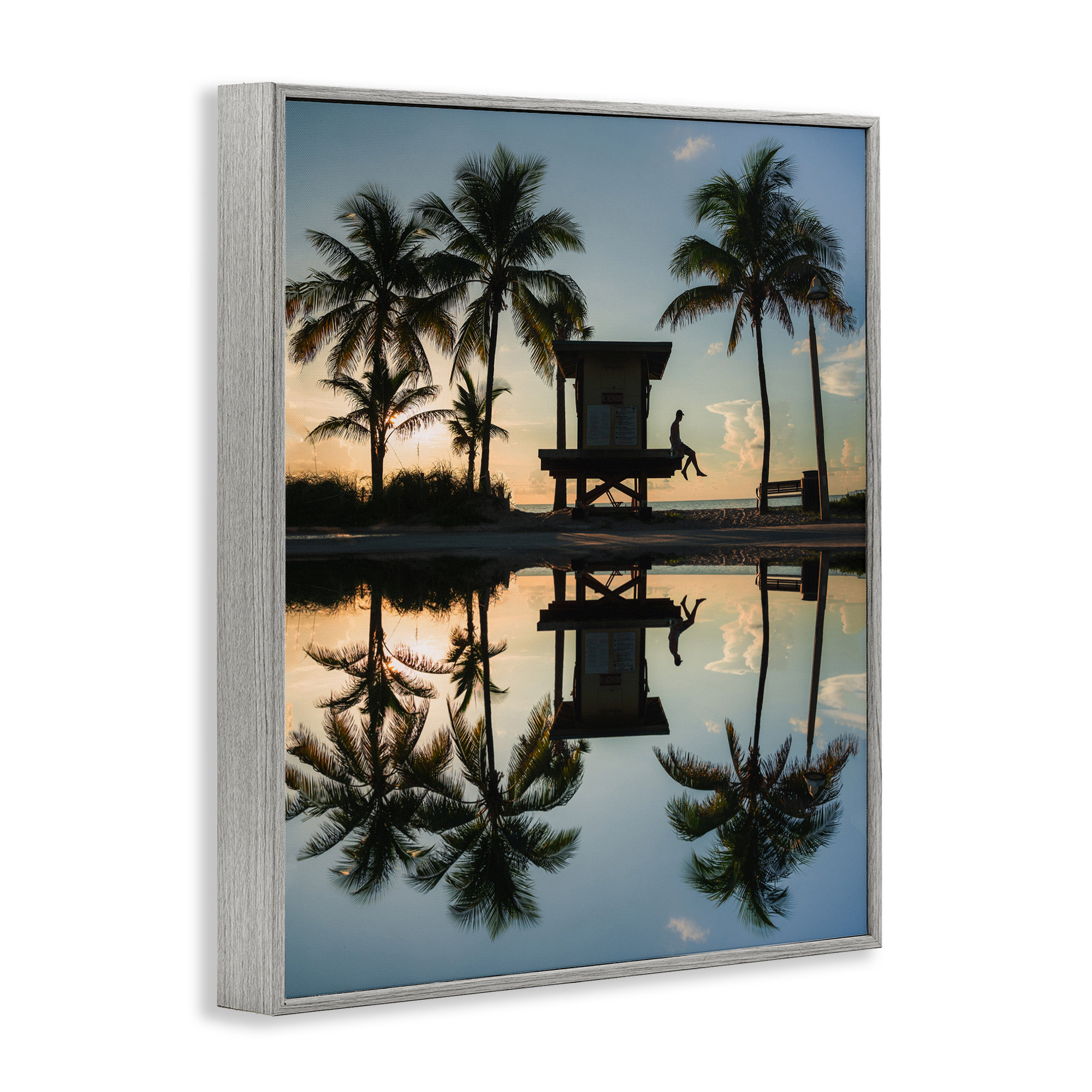 Ebern Designs Palm Tree Reflection Framed Giclee, design by Jared ...