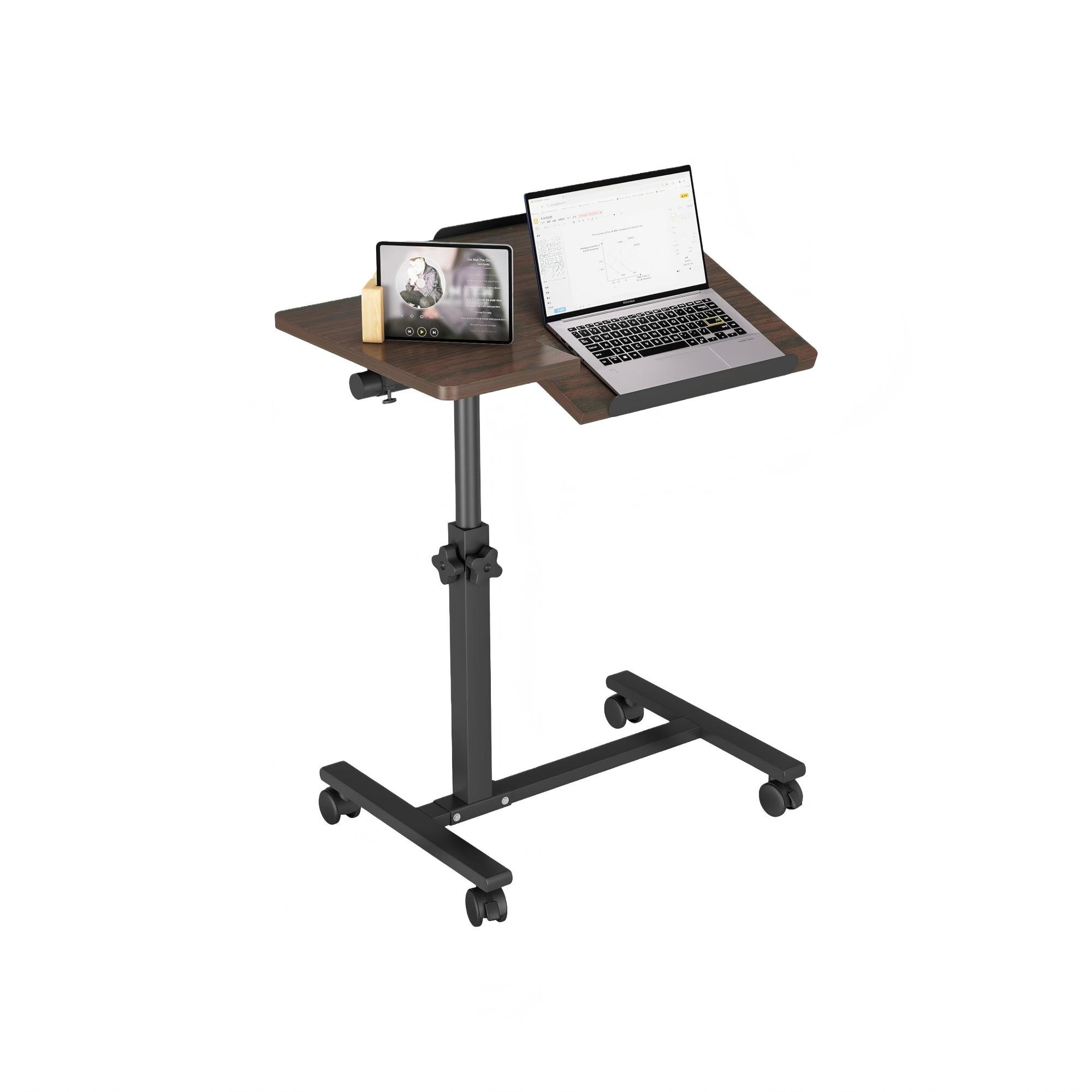 Latitude Run® Adjustable Height Tilting Laptop Table With Wheels | Wayfair