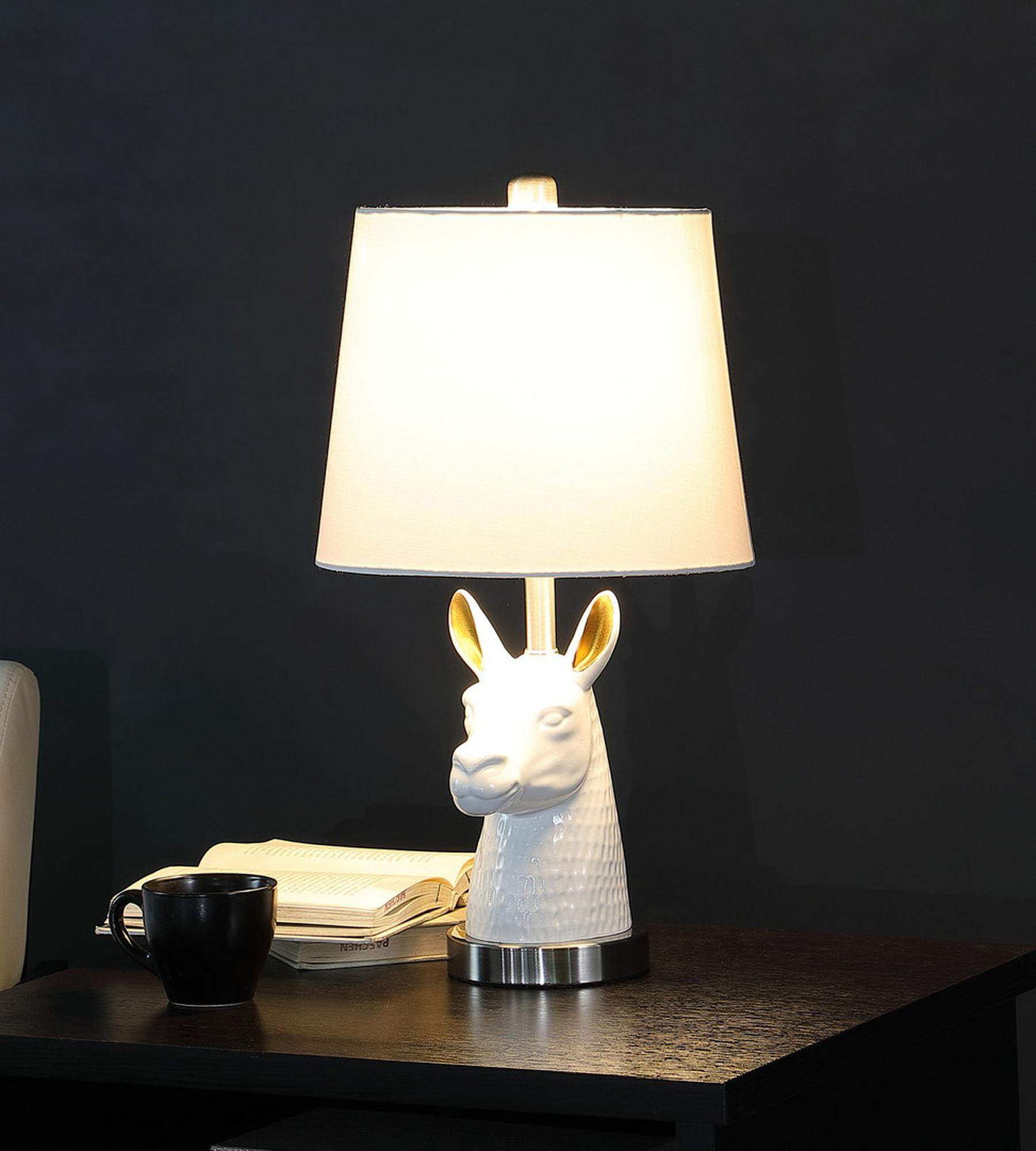 Winston Porter 20.5" Patagonia White Llama Bust Resin Table Lamp | Wayfair