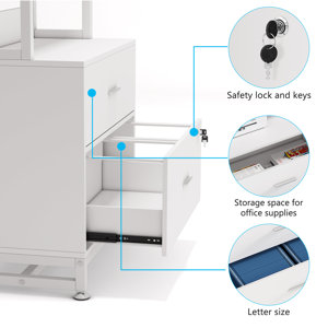 Latitude Run® 2 - Drawer Filing Storage Cabinet & Reviews | Wayfair