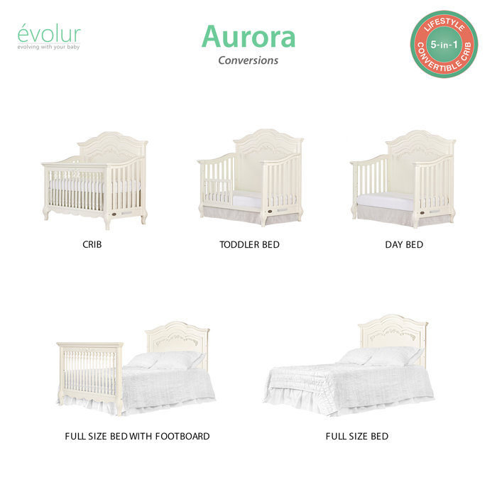 Evolur Aurora 5-in-1 Convertible Crib & Reviews | Wayfair
