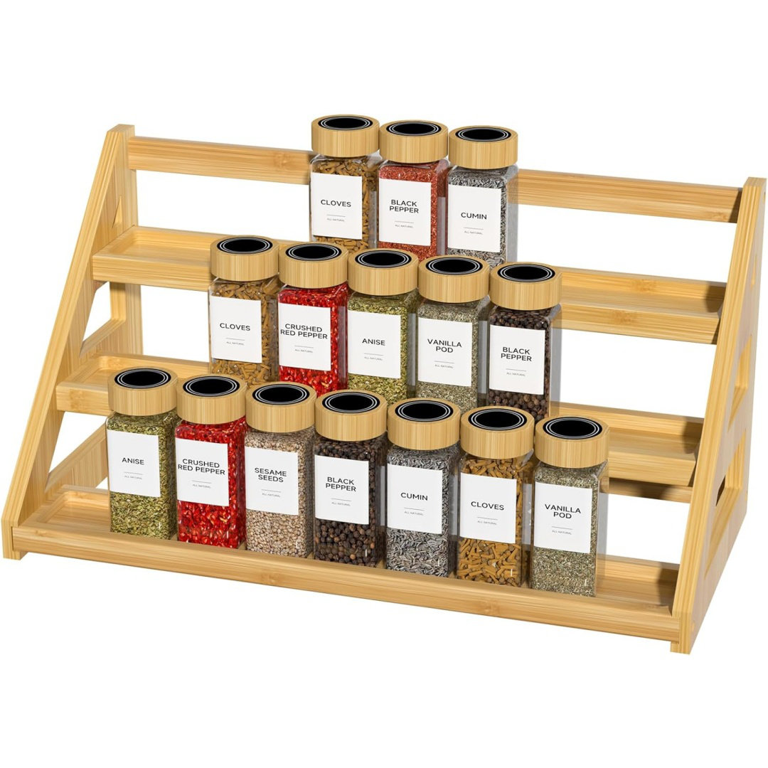Ophelia & Co. Bamboo Tiered Spice Rack, For Countertop Spice Organizer ...