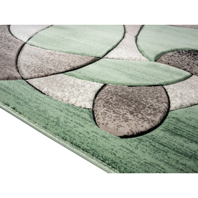 Wrought Studio Nekizia Abstract Green/Brown Area Rug & Reviews | Wayfair