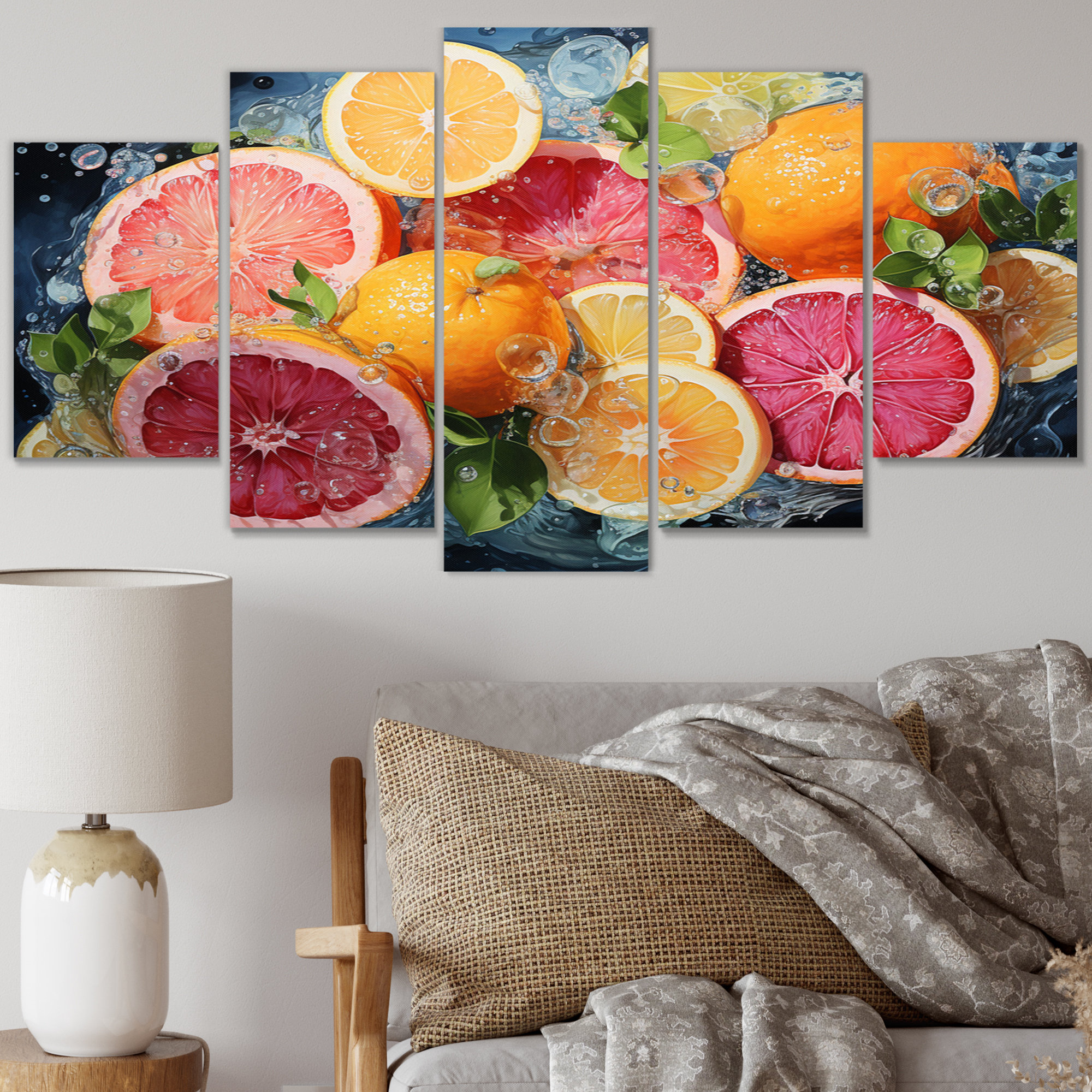 Design Art Citrusy Delight III - Fruits Metal Art Print Set | Wayfair