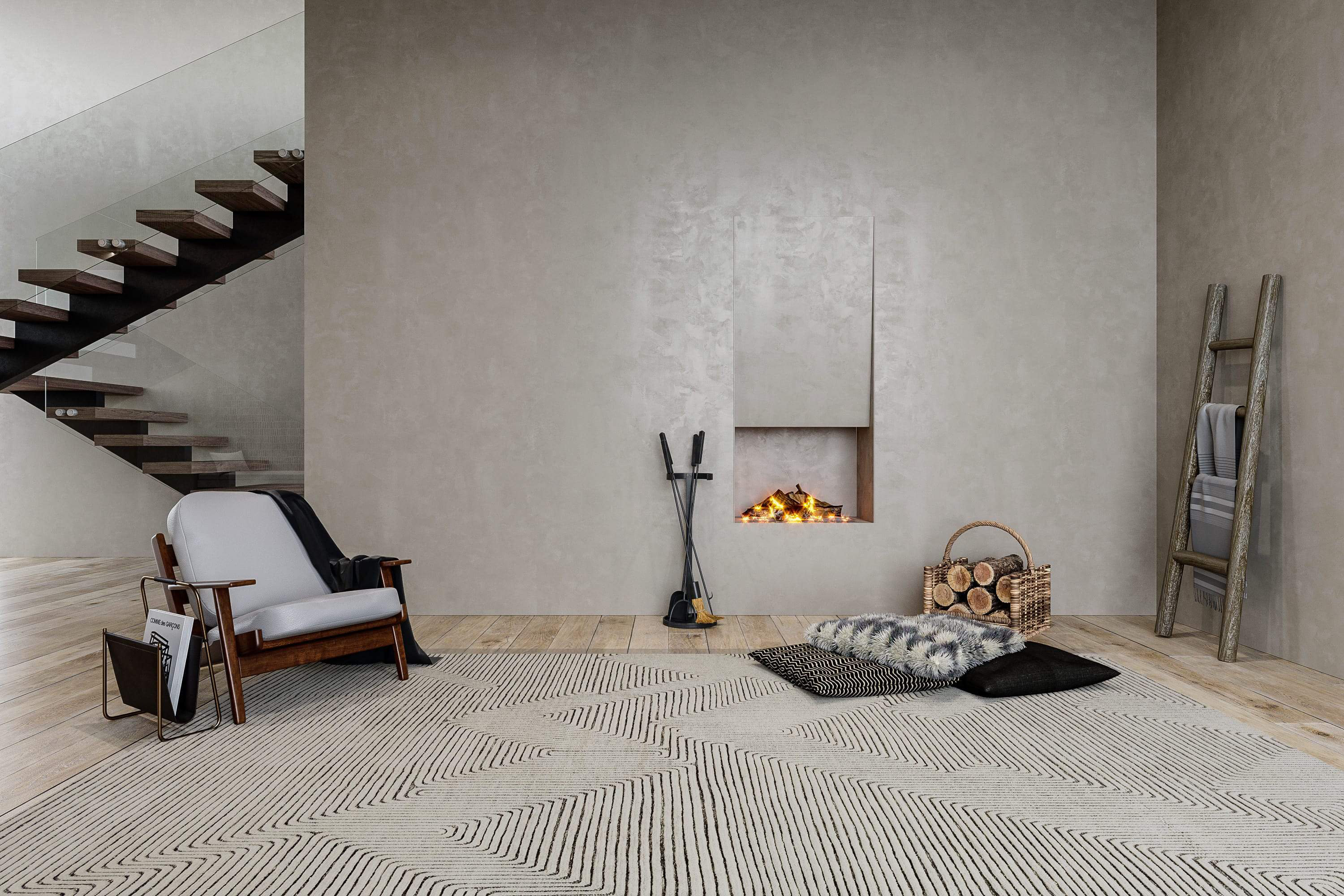 Tufenkian Plateau Hand-Knotted Wool Neutral/White Area Rug | Wayfair