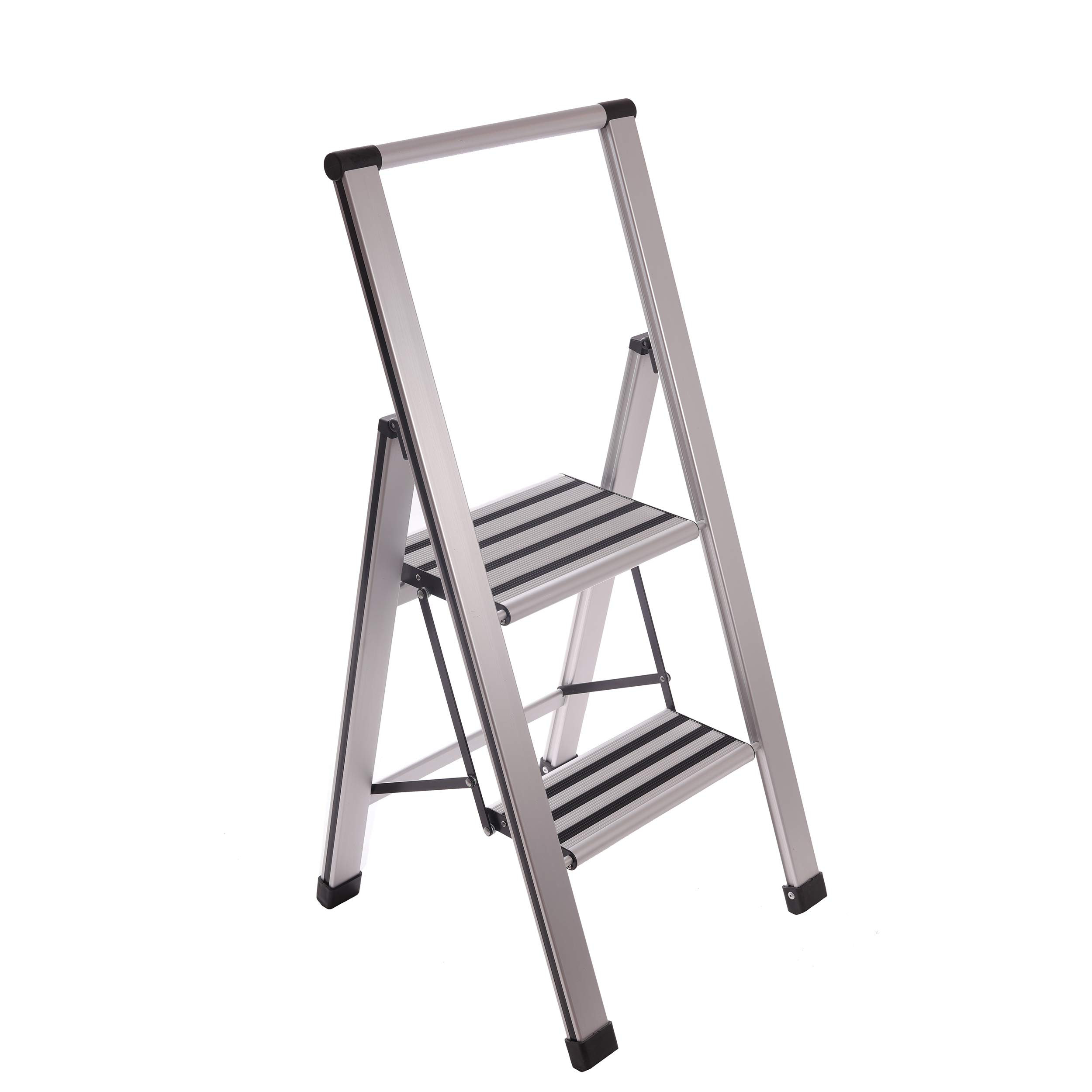 Sorfey Premium 2 Step Modern Aluminum Ladder. Lightweight,-Ultra Slim ...