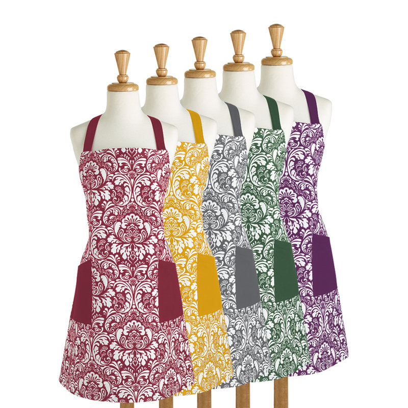 House of Hampton® Angelia Damask Apron & Reviews | Wayfair