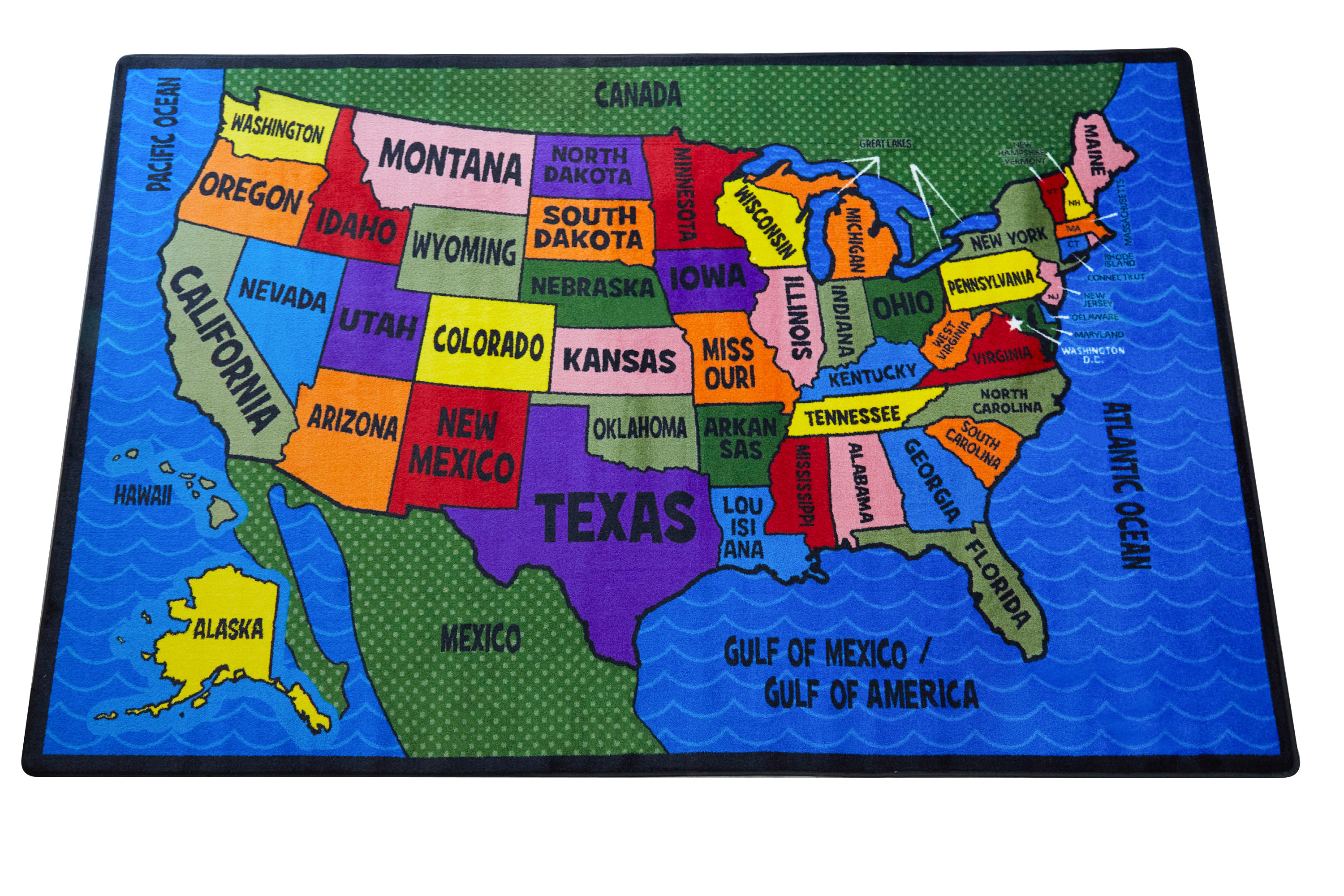 Kid Carpet KidCarpet Map of the USA Classroom Rug Rectangle ...