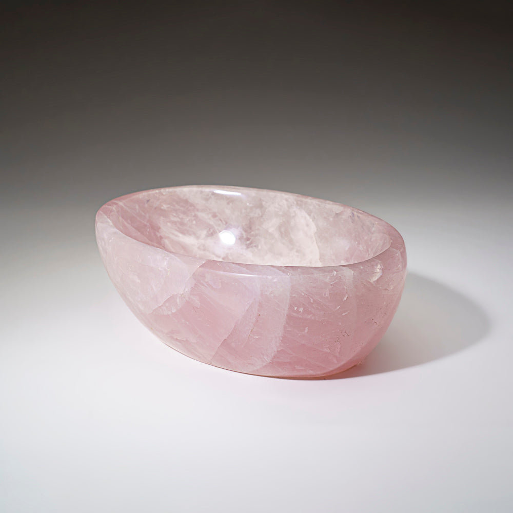 Astro Gallery of Gems Genuine Polished Rose Quartz Bowl From Brazil (3. ...