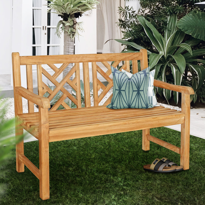 Rosecliff Heights Asean Teak Wood Garden & Patio Bench & Reviews | Wayfair