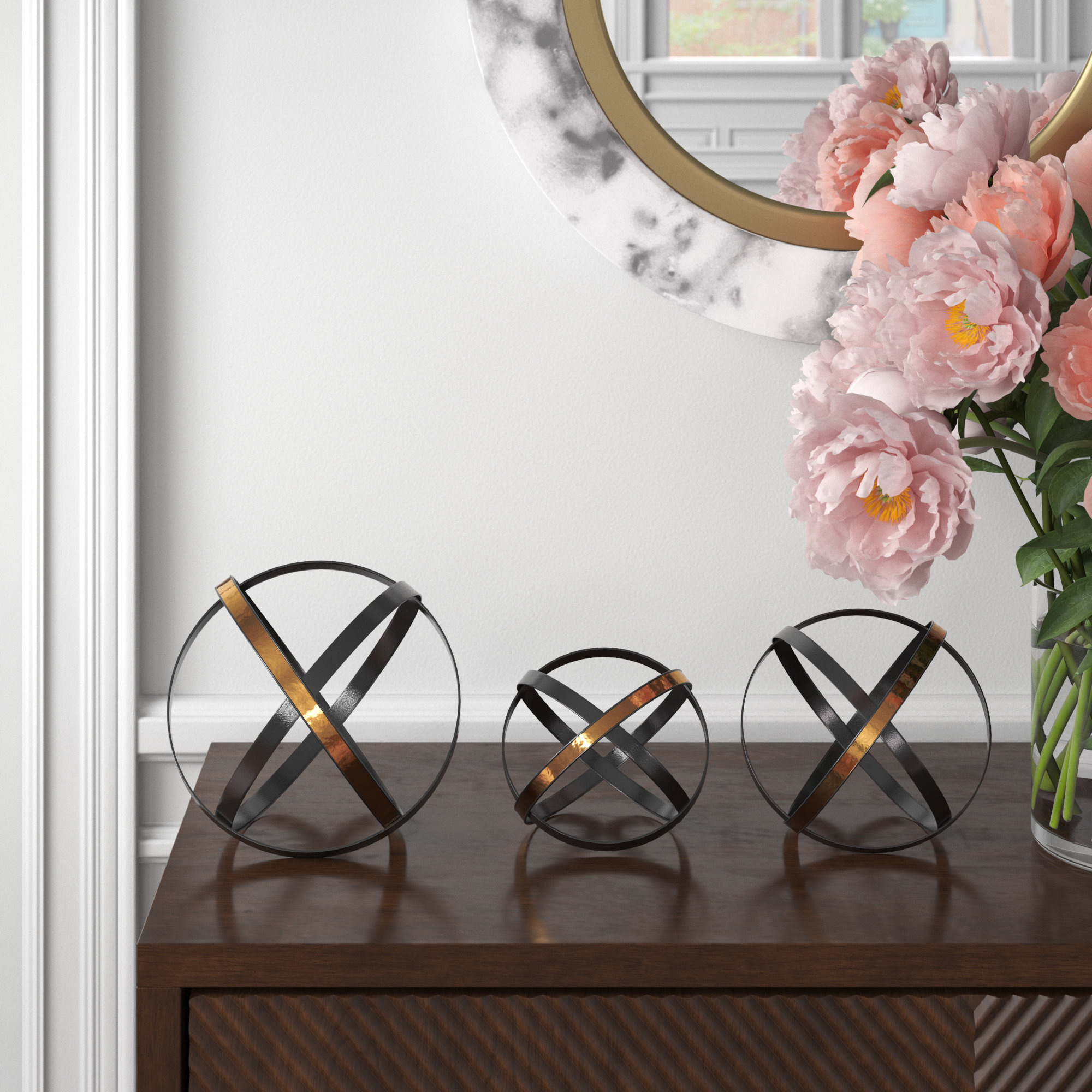 Etta Avenue™ 3 Piece Hunton Metal Sculpture Set & Reviews | Wayfair