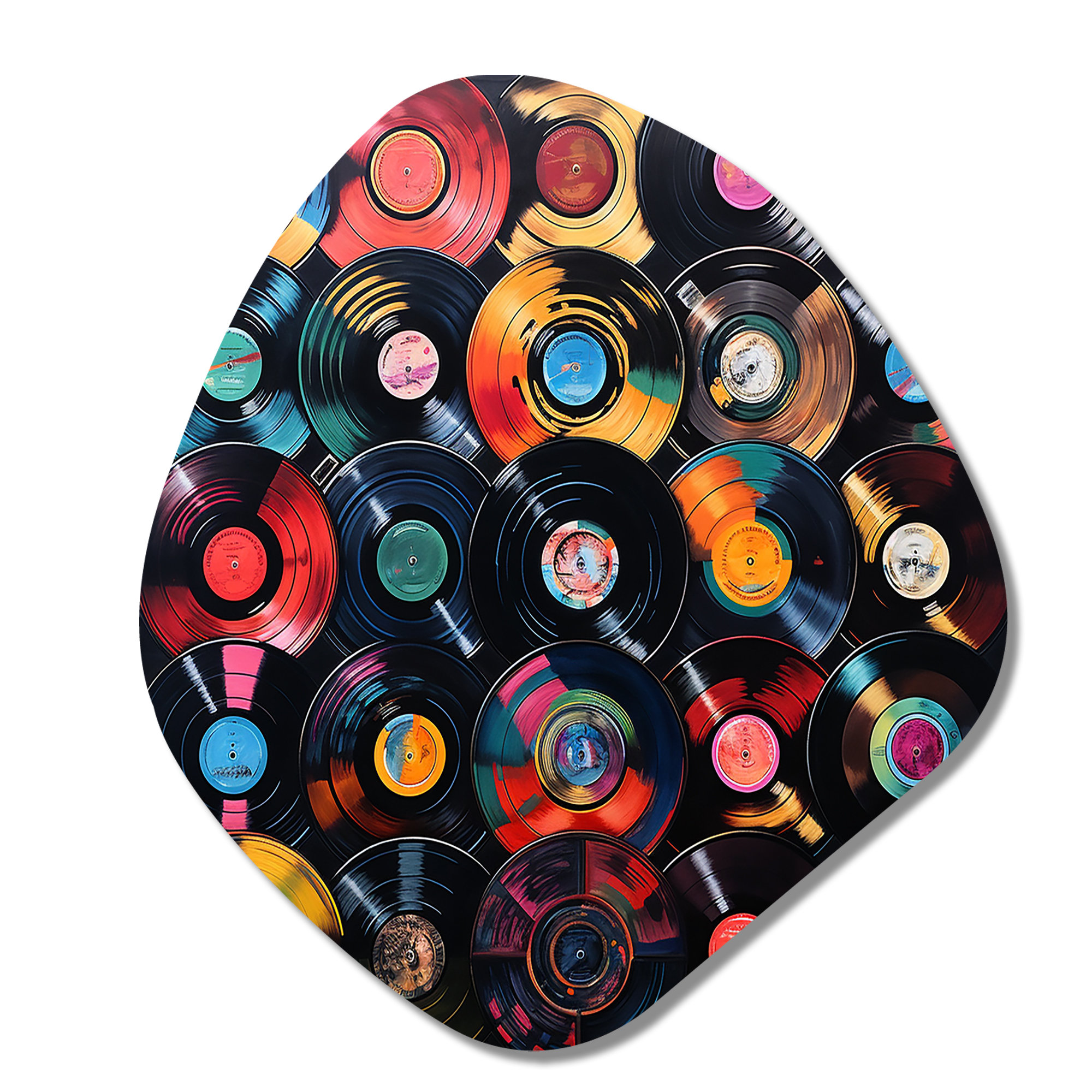 Design Art Colourful Vinyl Records Melodies III - Vinyl Records Nebula ...
