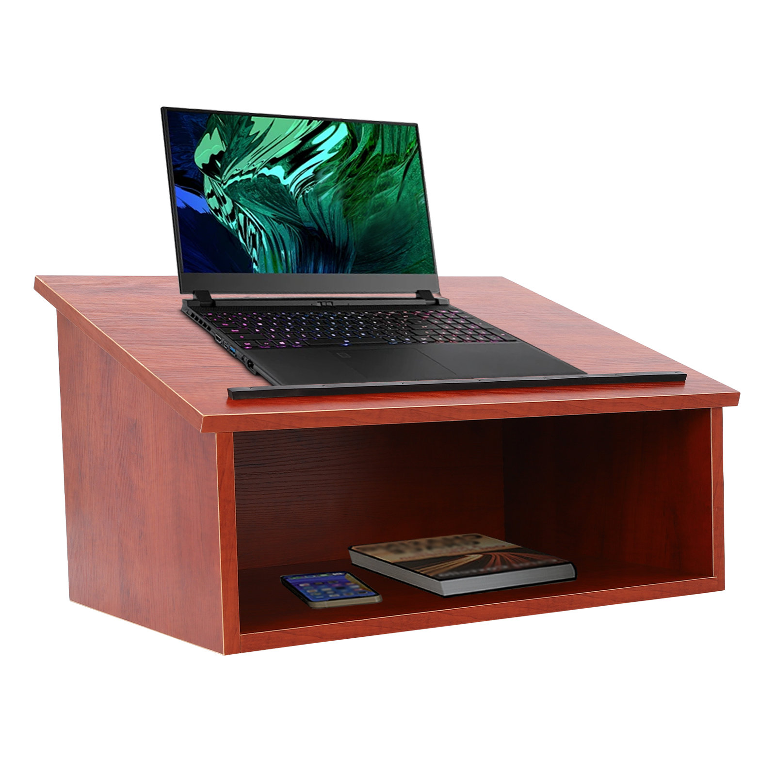 YaoTown 13.5'' Wood Tabletop Lectern with Storage | Wayfair