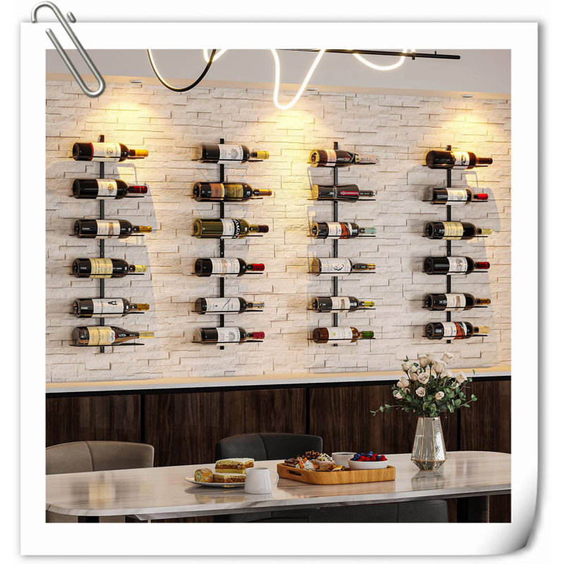 Prep & Savour Dionicio Wall Mounted Wine Bottle Rack Black | Wayfair