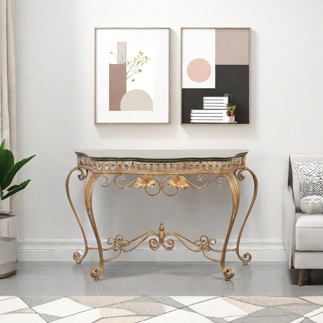 Liu's ink furniture Retro Curved Art Console Table | Wayfair