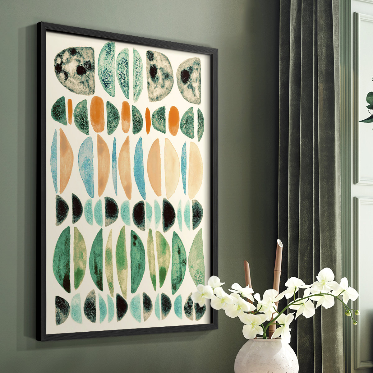 Latitude Run® Semi Stack III Framed Print - Solid Wood | Wayfair