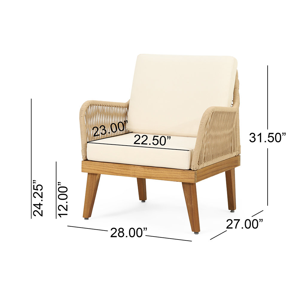 Winston Porter Varian Patio Chair with Cushions | Wayfair