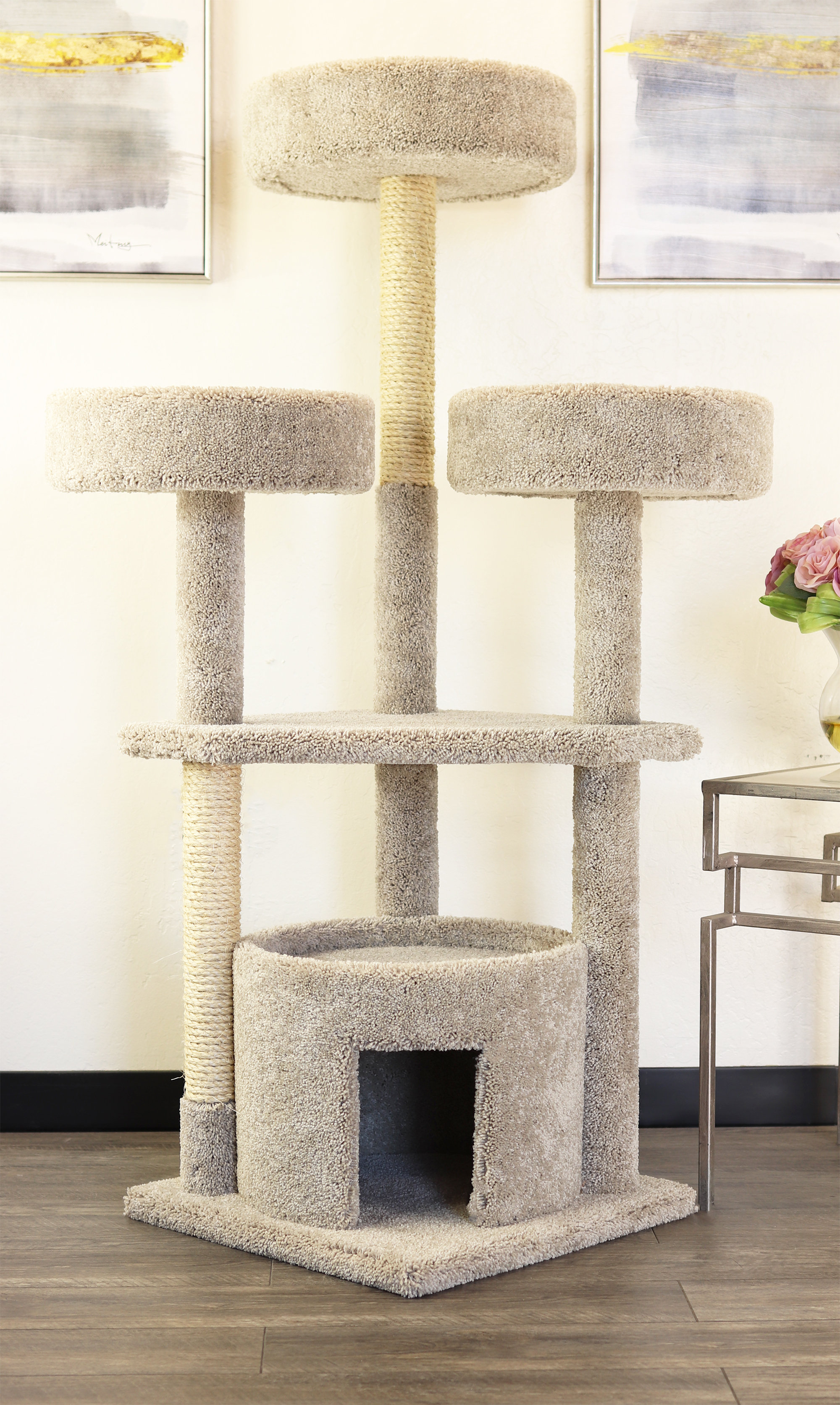 New Cat Condos 55'' Cat Tree And Condo & Reviews | Wayfair