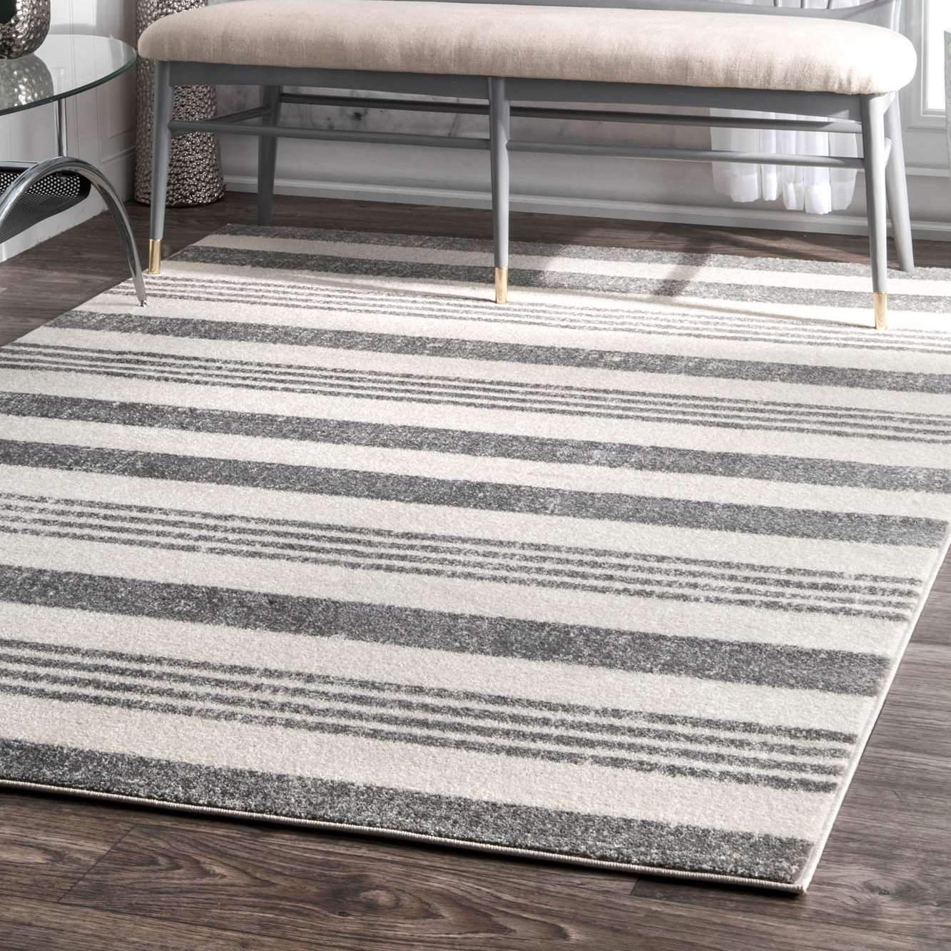Latitude Run® Hayley Performance Gray/Ivory Rug & Reviews | Wayfair