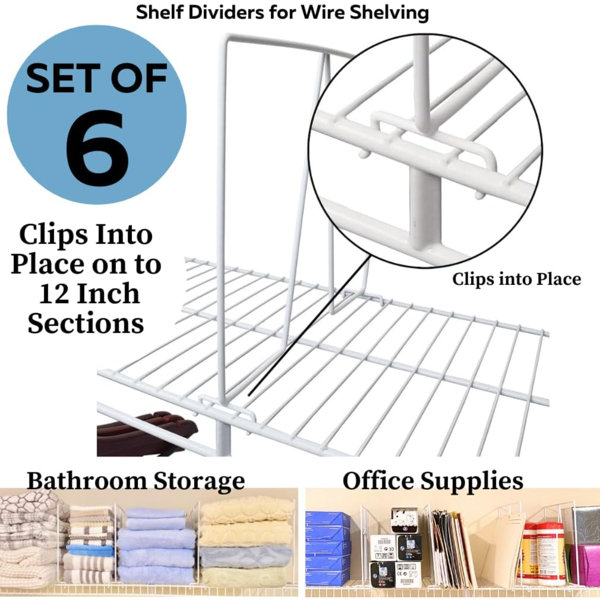 Rebrilliant Wire Shelf Dividers -6 Pack- Closet Organization And ...