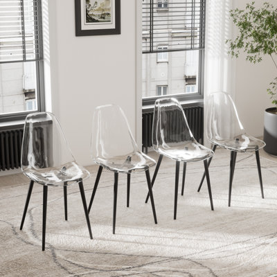 Wrought Studio Stackable Clear Acrylic Dining Chair For Indoor Or ...