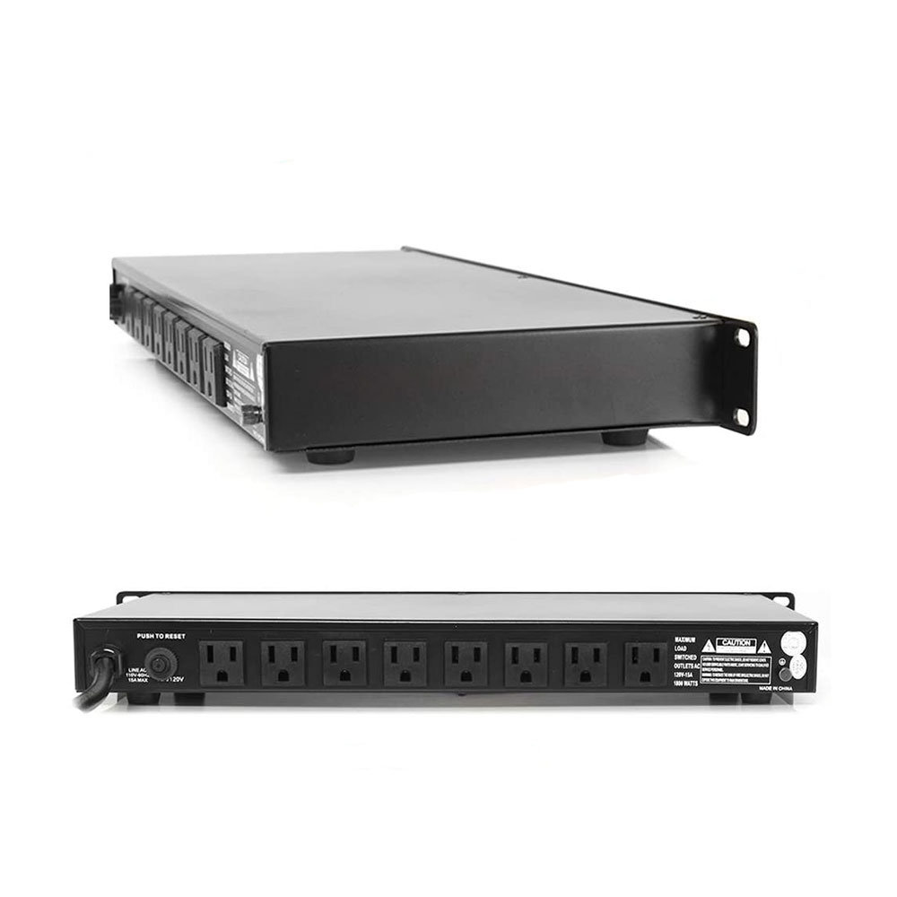 Pyle PCO800 1800 Watt Mount Rack Power Conditioner Surge Protector w/ 8 ...