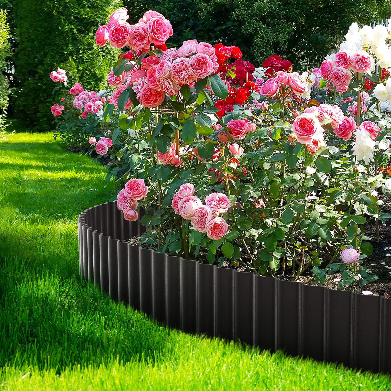 Arlmont & Co. Corrugated Metal Garden Border Landscape Edging for Lawn ...