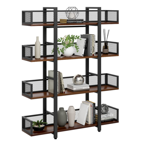 17 Stories Ploof 47.24'' H x 59'' W Solid Wood Library Bookcase ...