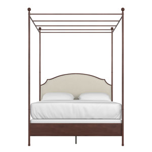 Three Posts™ Marinez Upholstered Low Profile Canopy Bed & Reviews | Wayfair