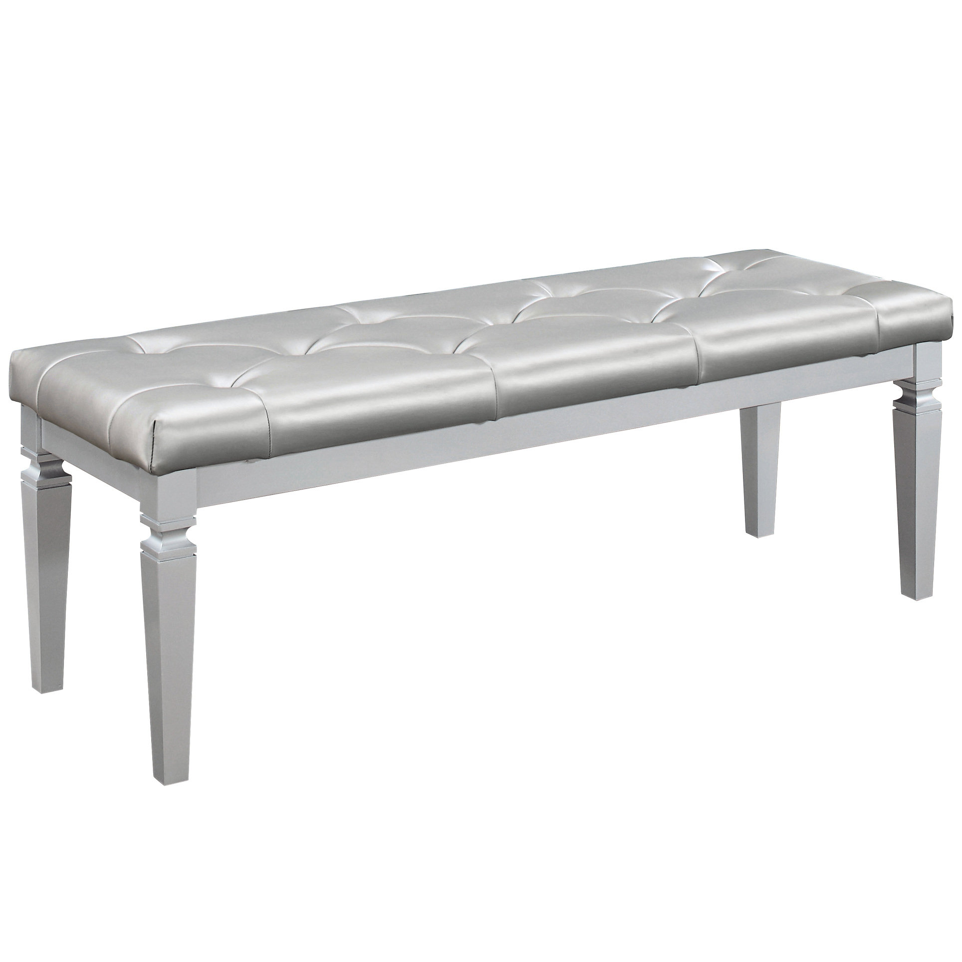Brayden Studio Modern Foam Backed Bench With Silver Faux Leather ...