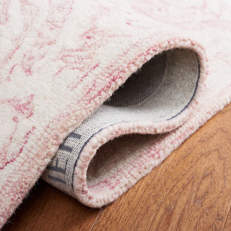 Wade Logan® Annig Handmade Pink/Ivory Area Rug | Wayfair