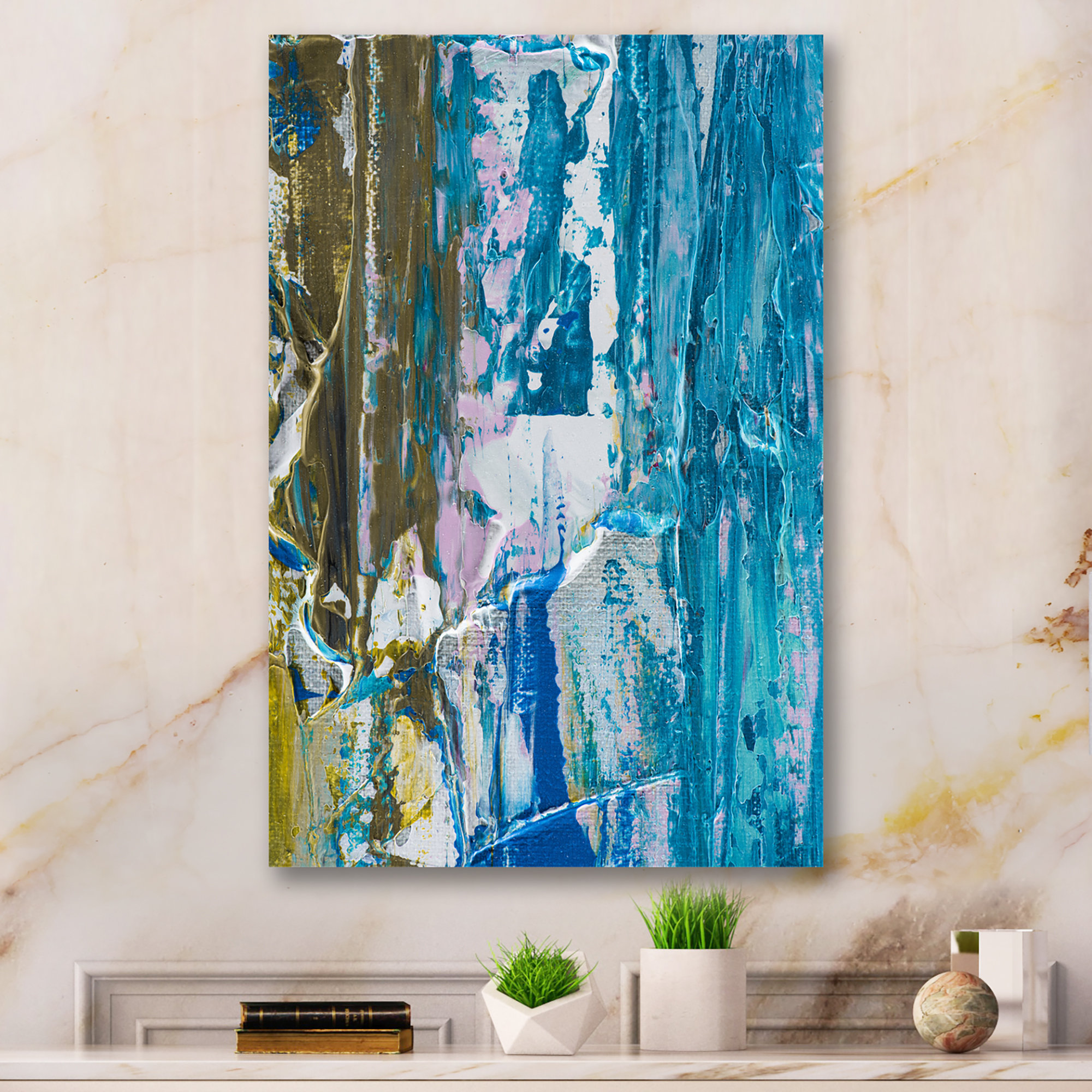 Wrought Studio Shades Of Blue Abstract Brushes II - Modern ...