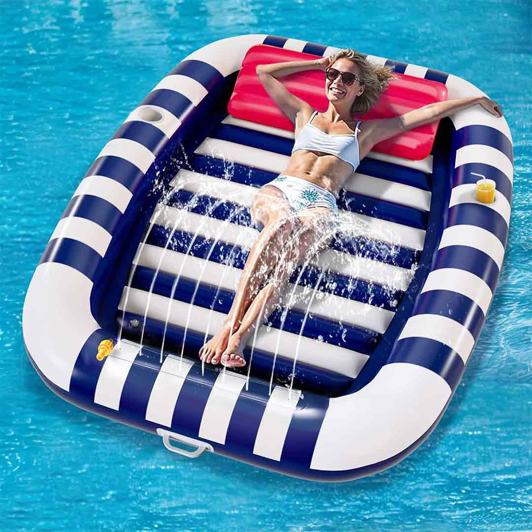 Stunver Pool Wave Inflatable Pool Lounger Float, 80" X 66" Large ...