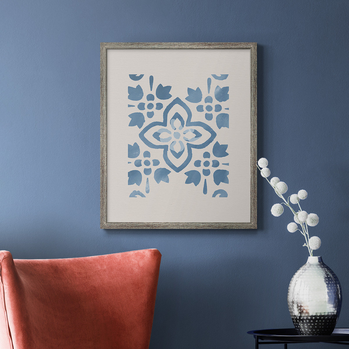 Charlton Home® Monochrome Terra Mesa Tile I Premium Framed Canvas ...