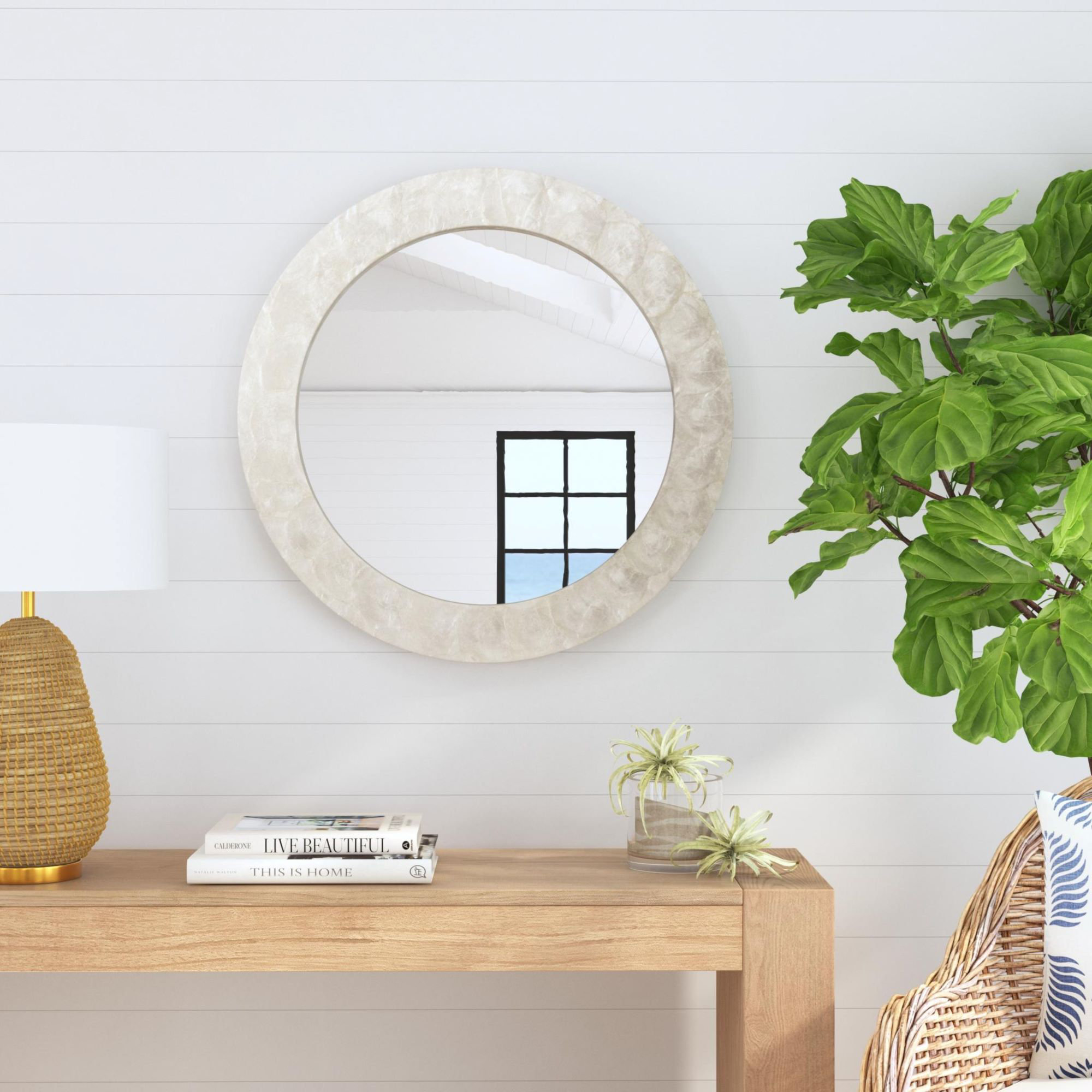 Dovecove Panguitch Round Capiz Mirror & Reviews | Wayfair