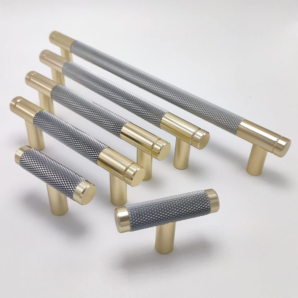 COAHAHA Gold And Grey Aluminum Bar Handles - 24-Pack Durable Knobs With ...