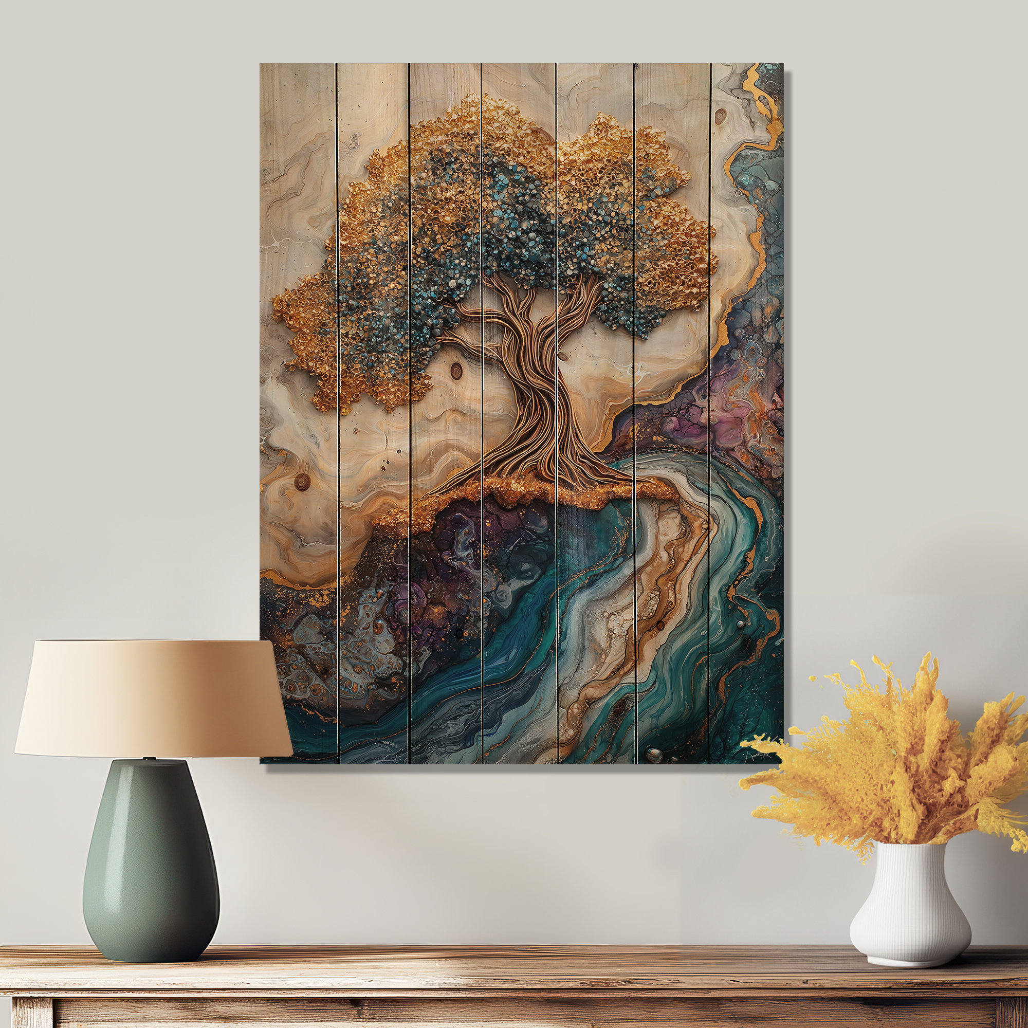 Ophelia & Co. Aqua Tree Of Life Into The River Of Existence II - Tree ...