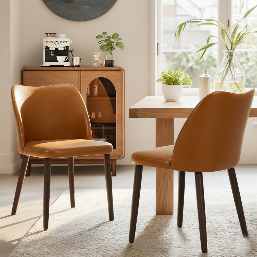 Winston Porter Upholstered Solid Wood Small Dining Chairs - Ergonomic ...