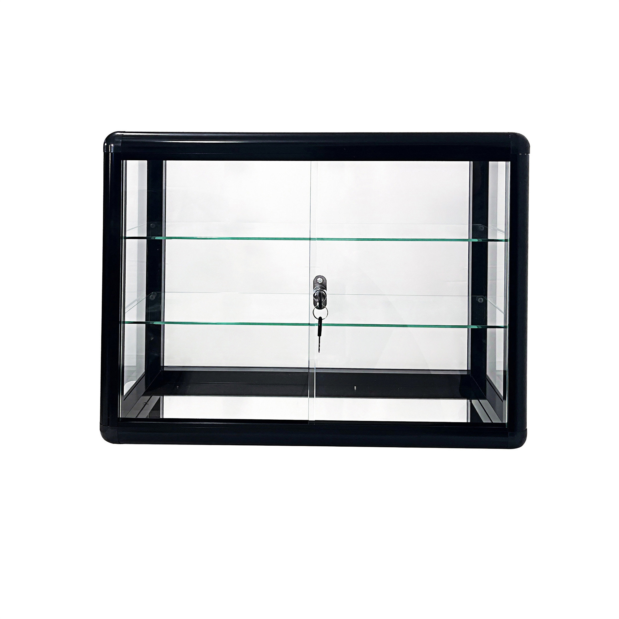 Latitude Run® Tempered Glass Counter Top Display Showcase With Sliding ...