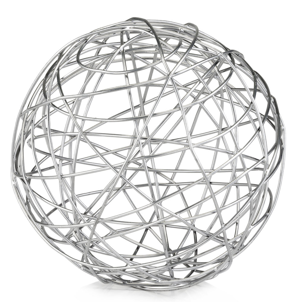 Wrought Studio™ Daniyal Silver Extra Large Wire Sphere | Wayfair