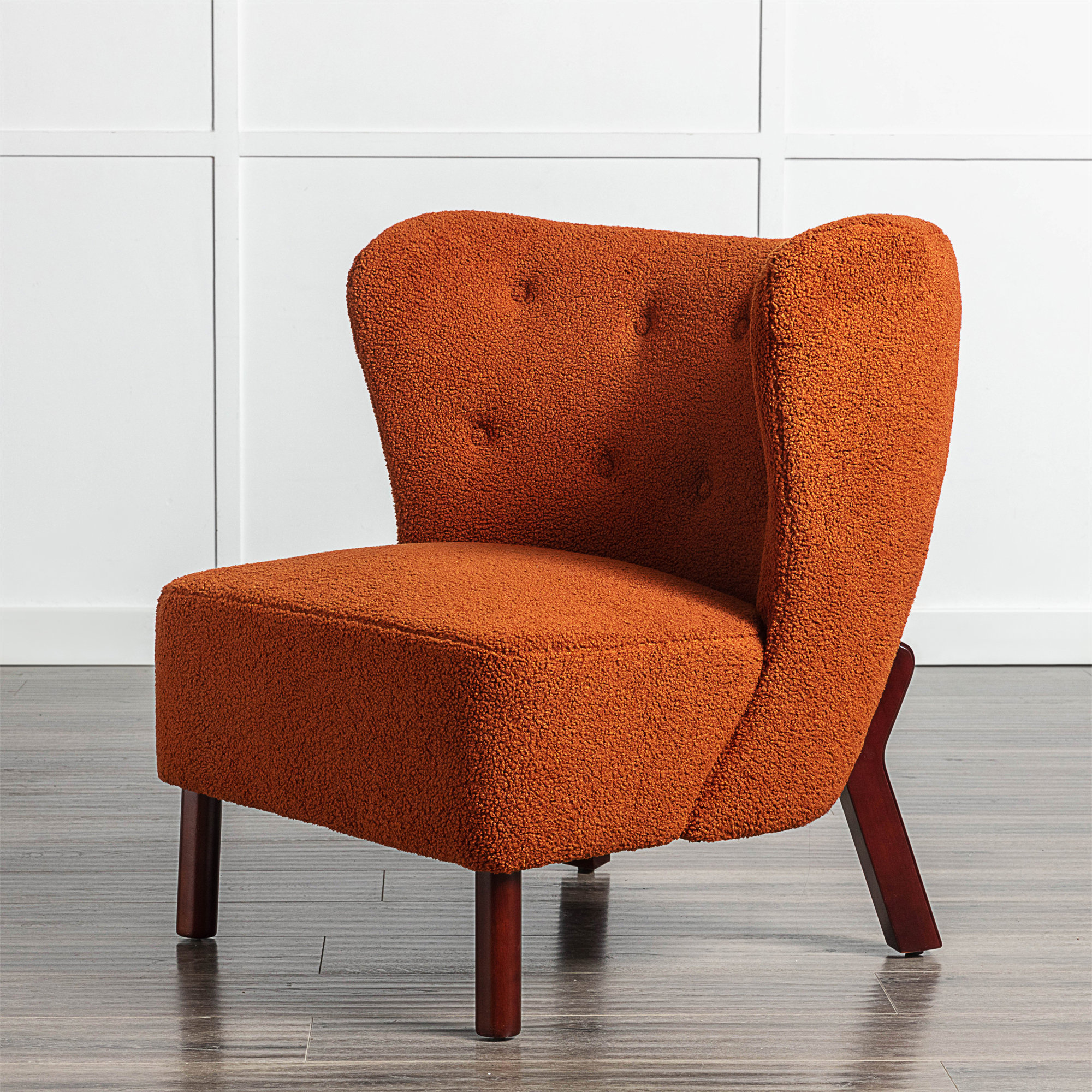 George Oliver Upholstered Armless Accent Chair for Living Room Bedroom ...